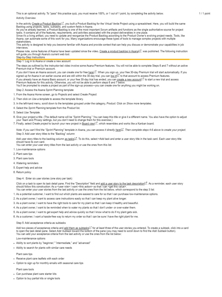 Create Product Backlog in Asana | PDF | Scrum (Software Development) | Systems Engineering
