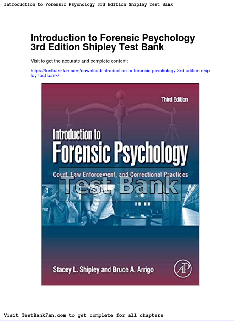 Dwnload Full Introduction To Forensic Psychology 3rd Edition Shipley ... Dwnload Full Introduction To Forensic Psychology 3rd Edition Shipley ...