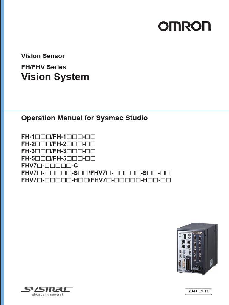 Vision System: Operation Manual For Sysmac Studio | PDF | Online And ...