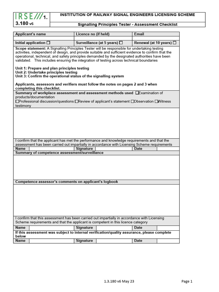 1 3 180 v6 Signalling Principles Tester | PDF | Safety | Occupational ...