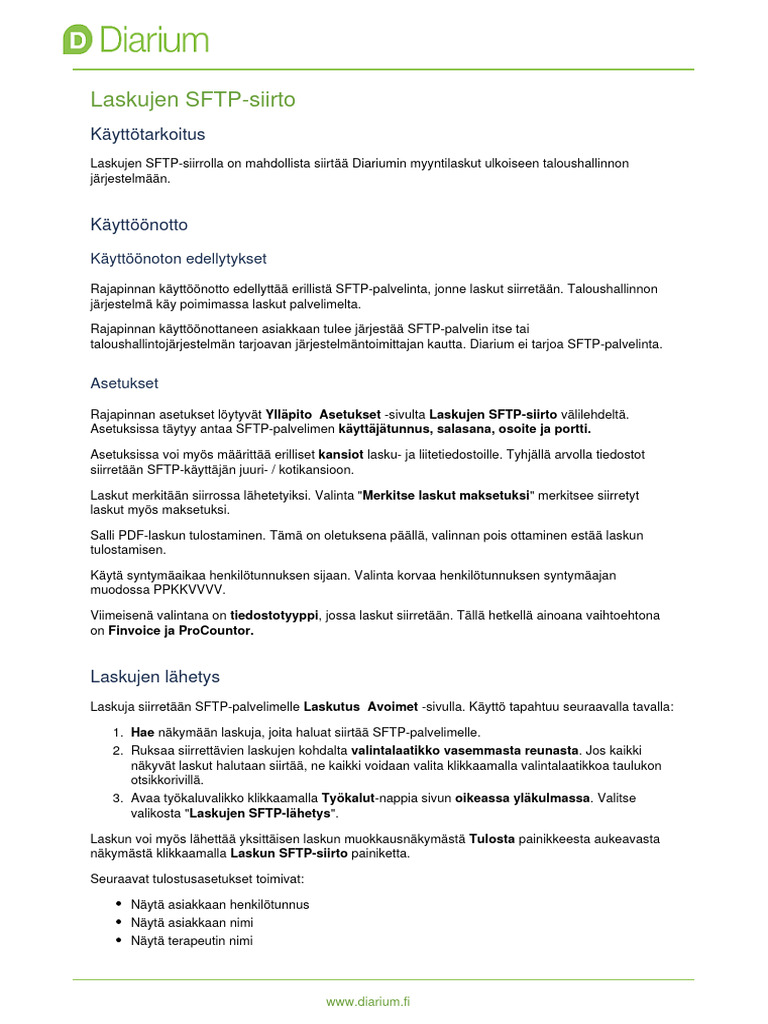 LaskujenSFTP-siirto | PDF