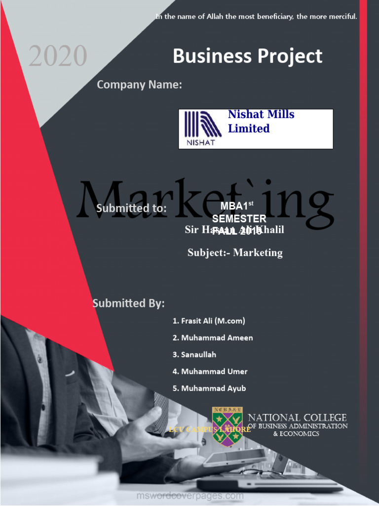 MBA Marketing Project 123 | PDF | Textiles | Marketing