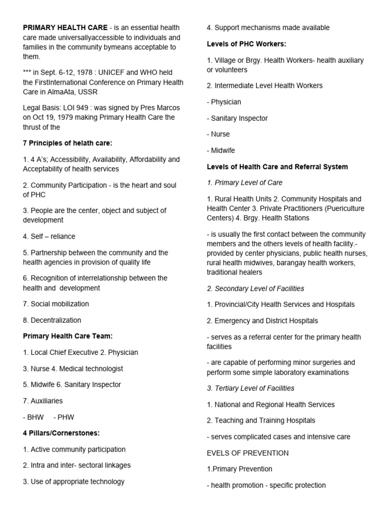 Primary Health Care | PDF | Health Care | Preventive Healthcare