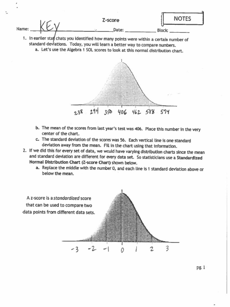 HW Key - Z Scores | PDF