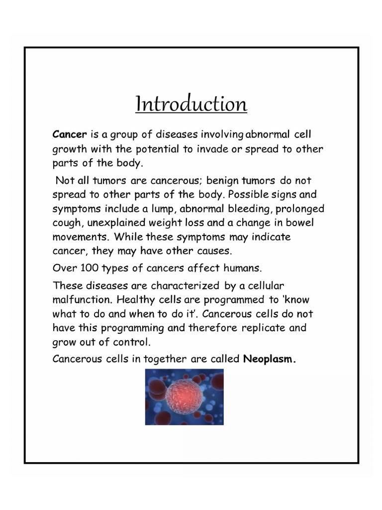 Project On Cancer | PDF