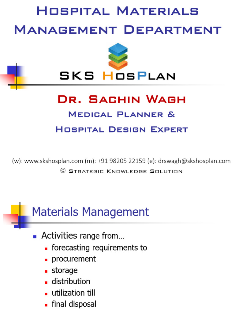 Hospital Materials Management Guide | PDF | Procurement | Economies