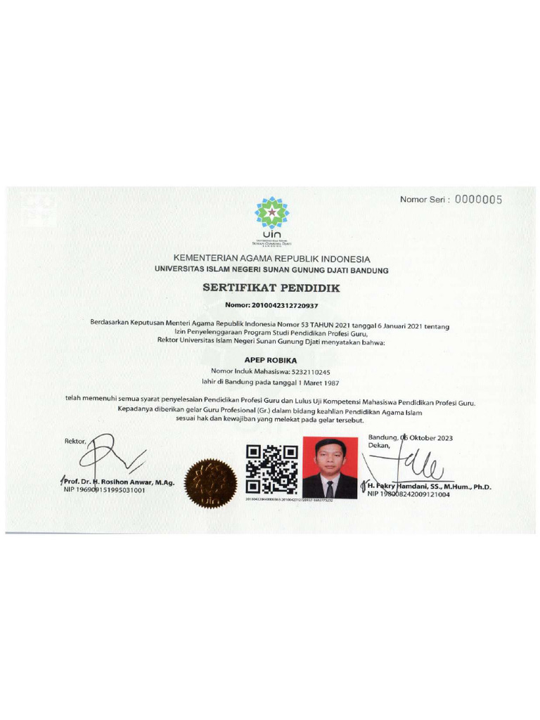 Sertifikat Pak Apep | PDF