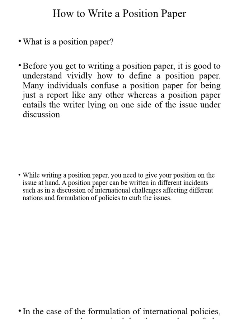 How to Write a Position Paper | PDF | Argument | Communication