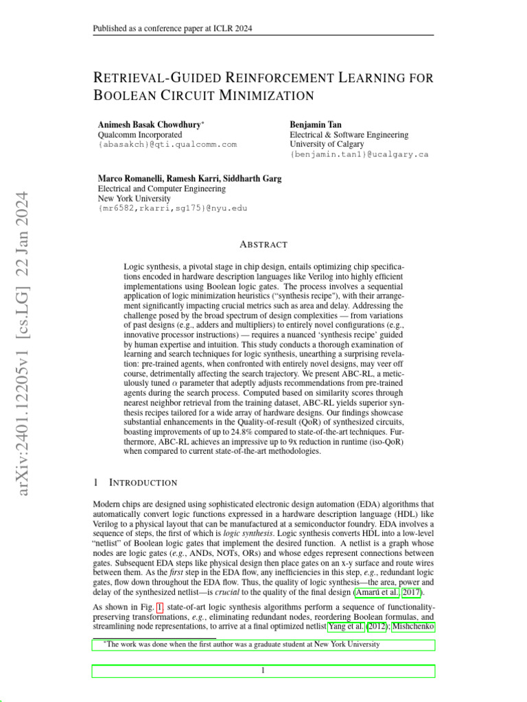 Retrieval-Guided Reinforcement Learning For Boolean Circuit Minimization | PDF | Electronic ...