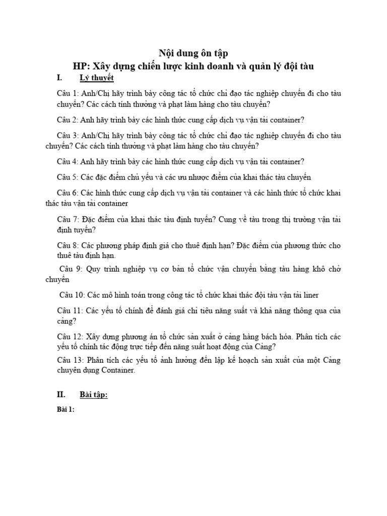 Nội Dung Ôn Tập HP CLKDCB Va QLDT | PDF