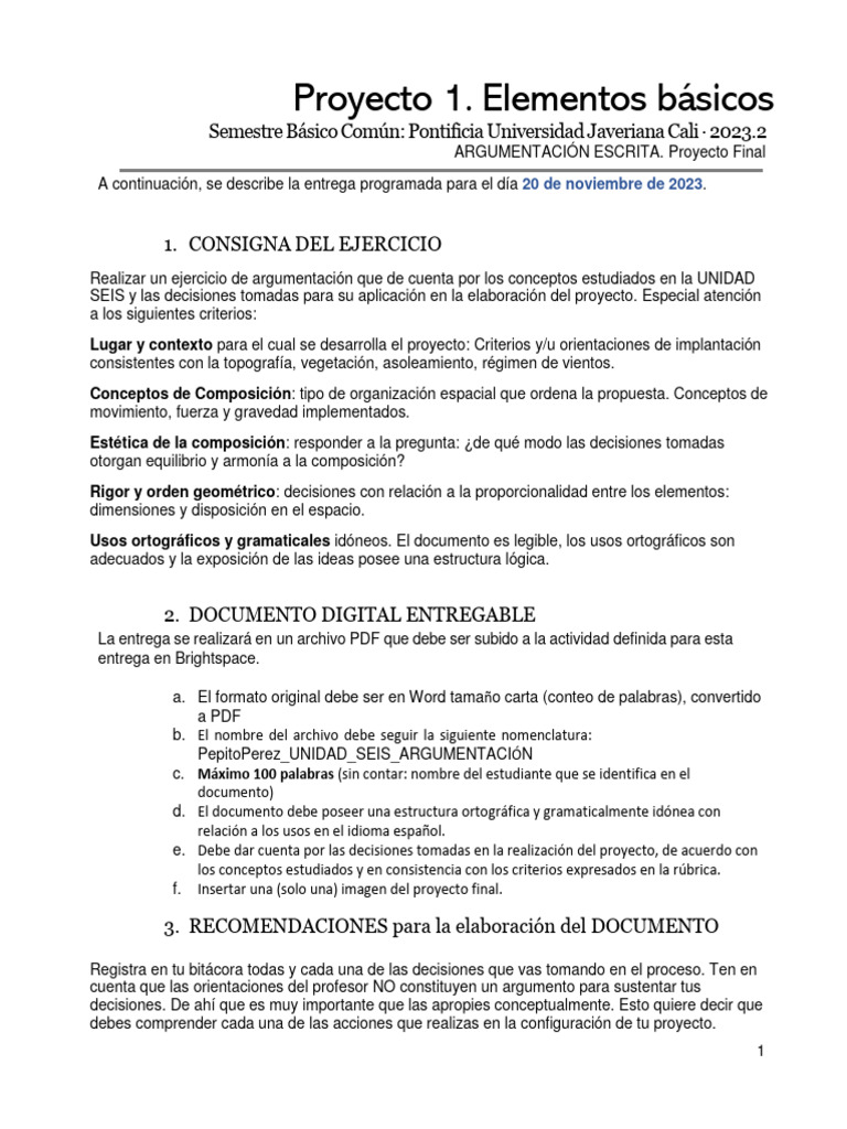 Guía Argumentación Final P1 | PDF
