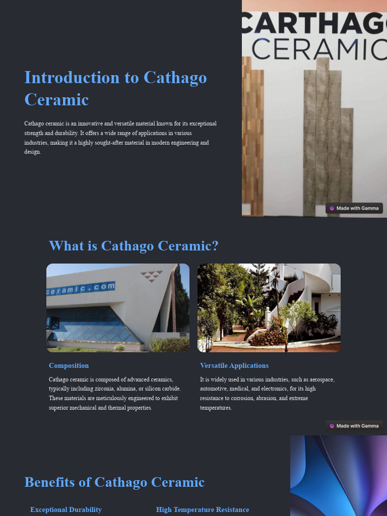 Introduction To Cathago Ceramic | PDF | Ceramics | Electrical Resistance And Conductance