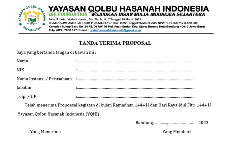 Tanda Terima Proposal | PDF