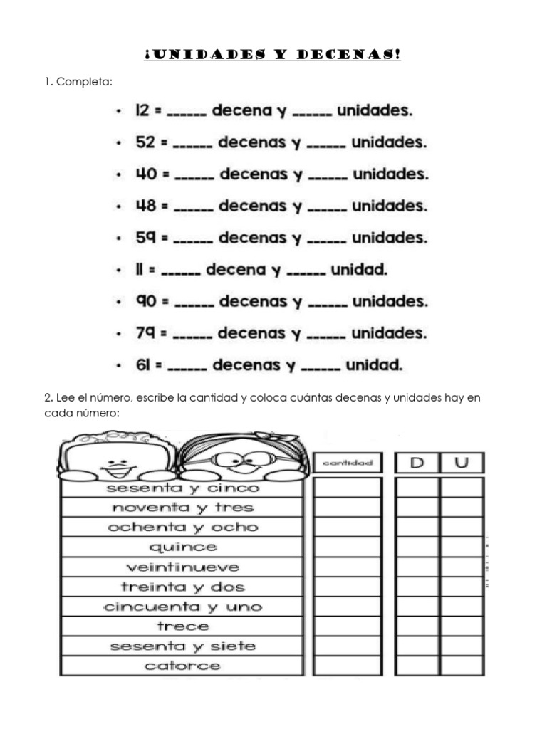 UNIDADES Y DECENas | PDF