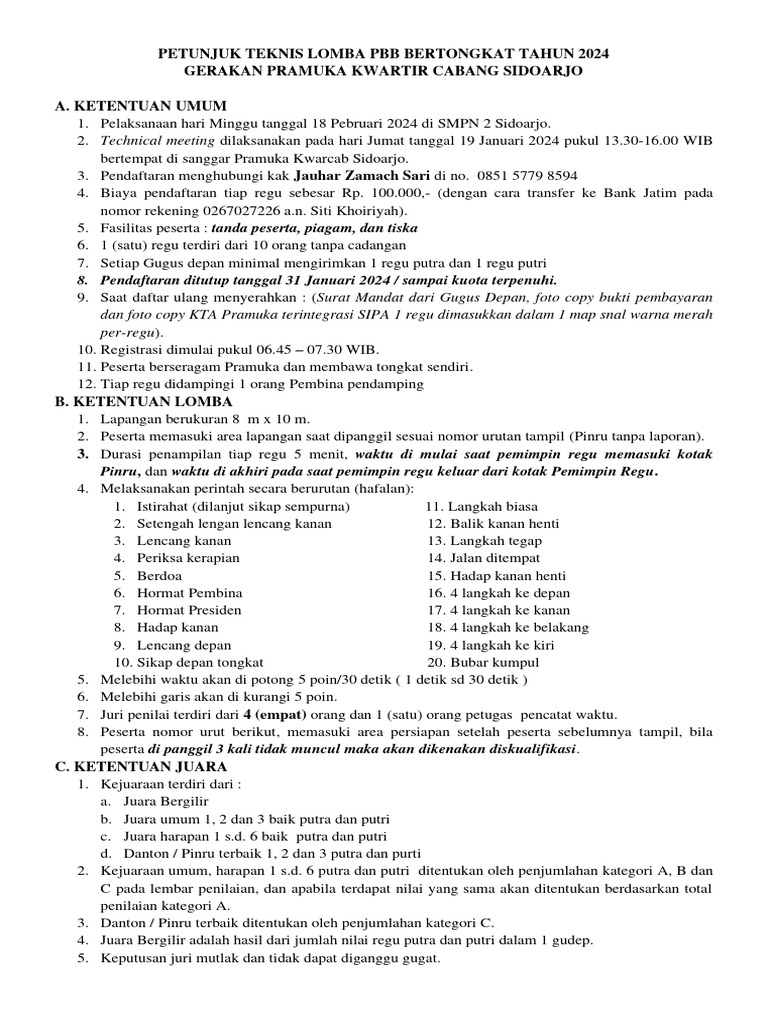 JUKNIS Lomba PBB 2024-1 | PDF