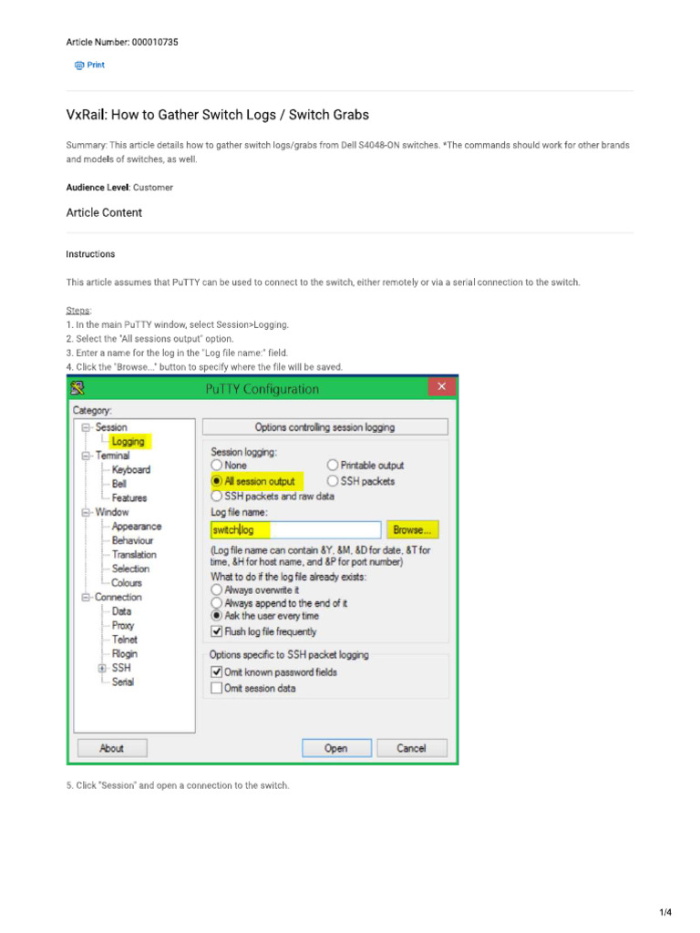 Dell Switches Logs | PDF