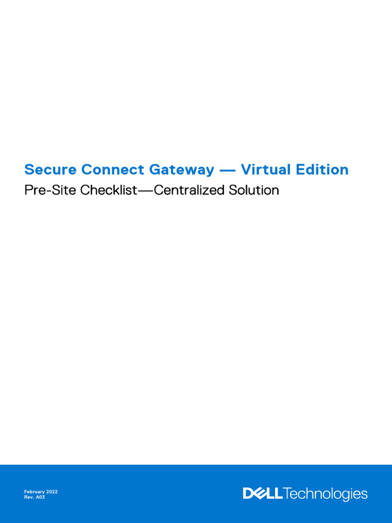 Secure Connect Gateway Virtual Edition PreSite Checklist Pkb en US 1 | PDF | Proxy Server ...