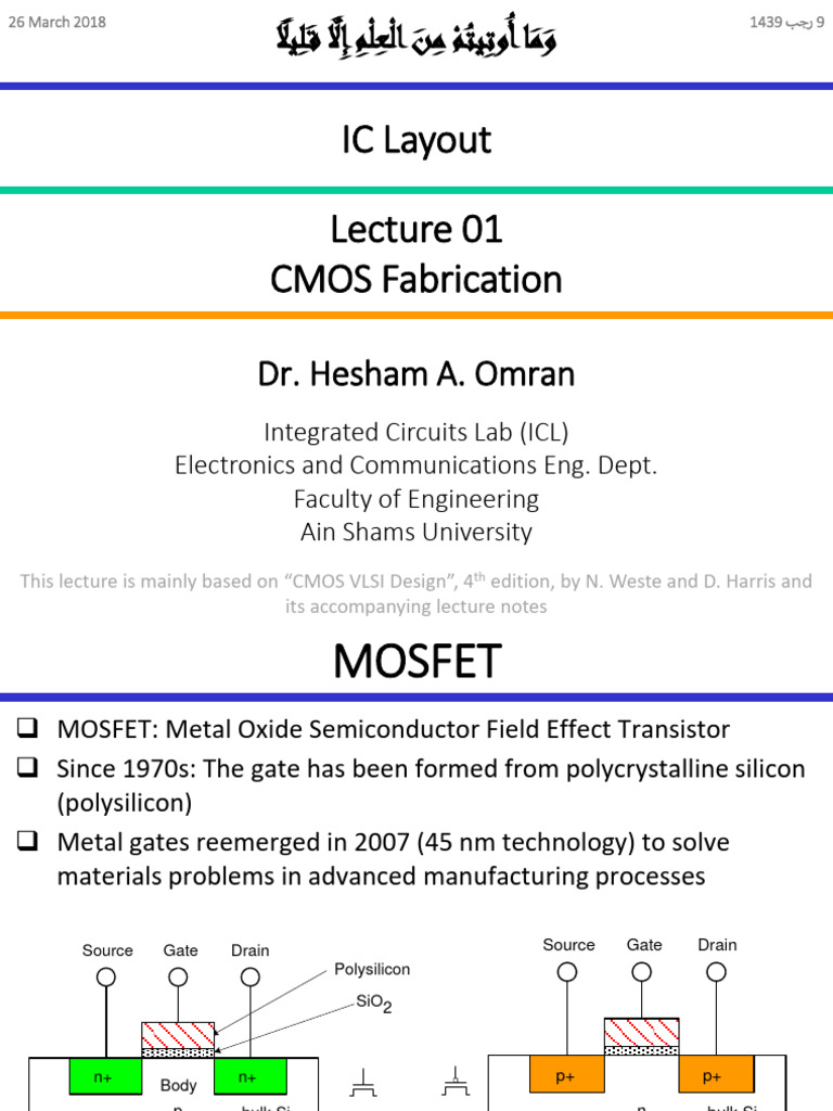 Layout Lec 01 Fab v01 | PDF | Cmos | Mosfet