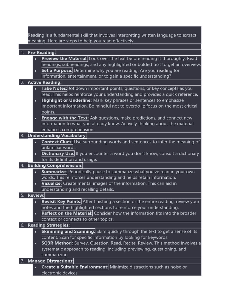 Reading Is A Fundamental Skill That Involves Interpreting Written ...