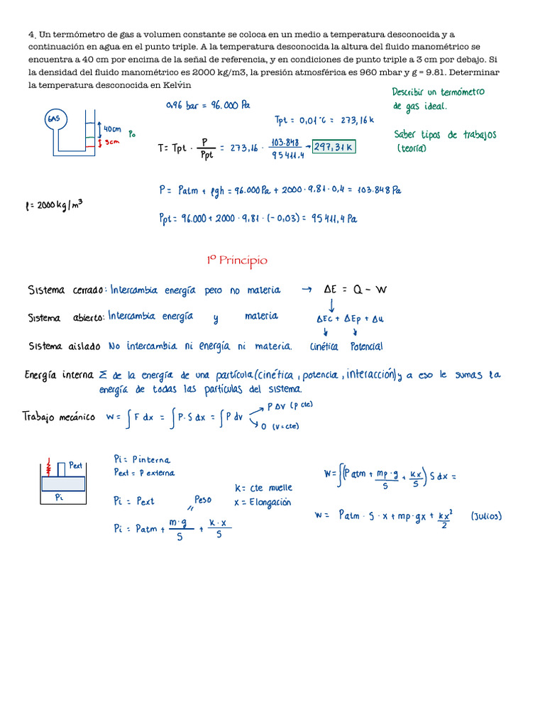 Termodinámica Clases | Descargar gratis PDF | Temperatura | Gases