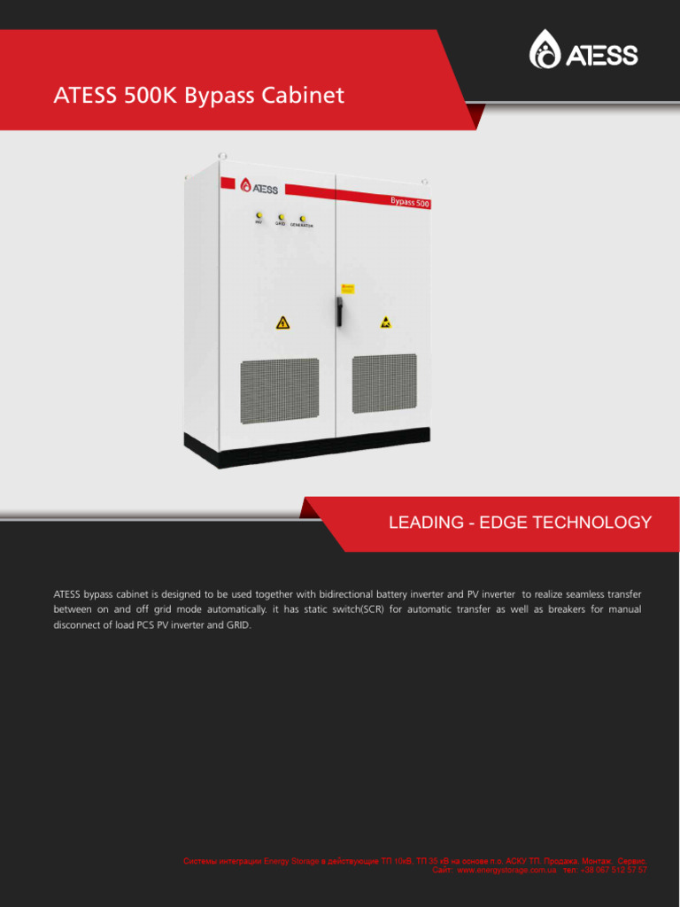 ATESS-500K-Bypass-Cabinet-datasheet-SPN | PDF | Power Inverter ...