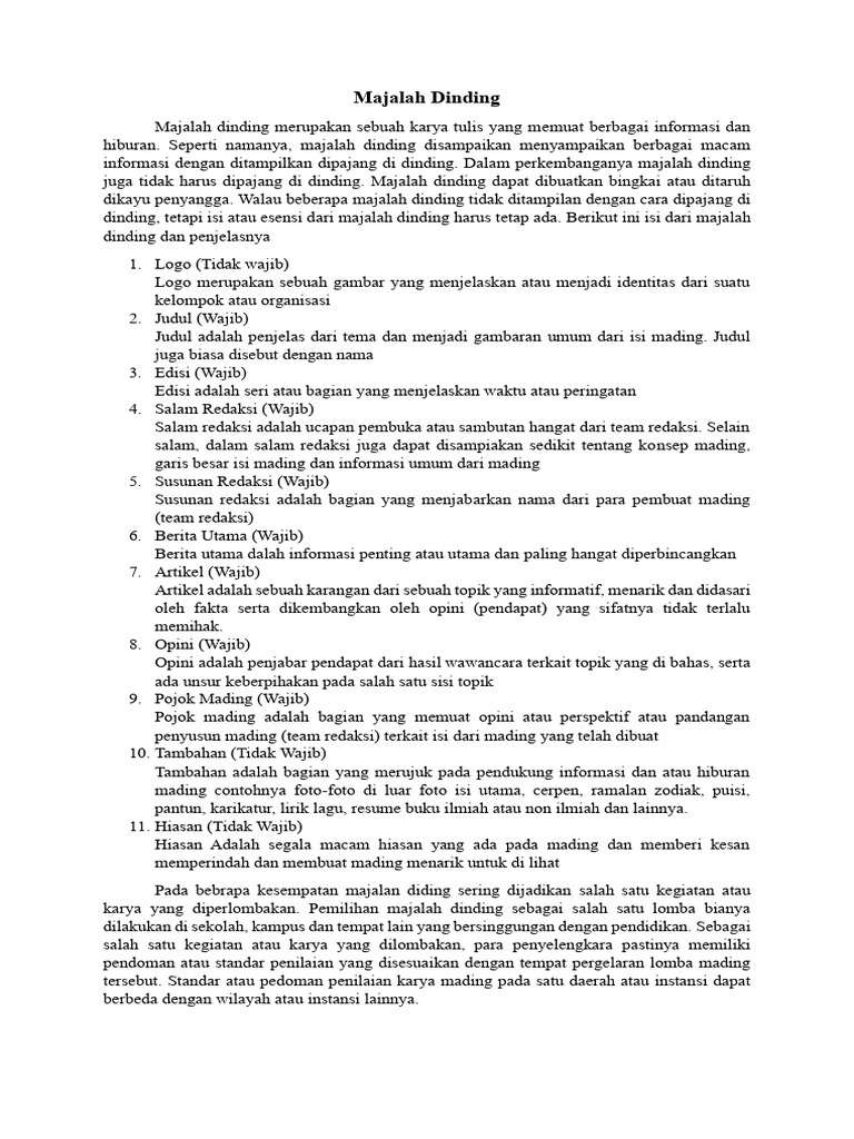 Isi Mading Dan Penjelasannya | PDF