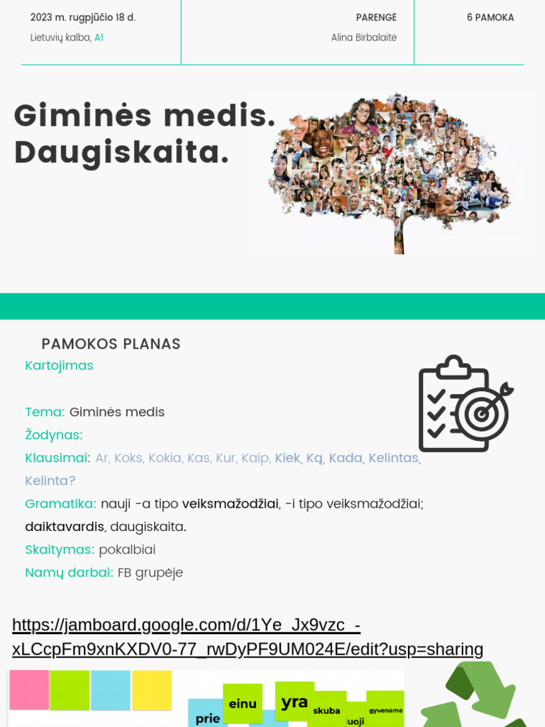 6 Pamoka. Giminės Medis. Daugiskaita | PDF