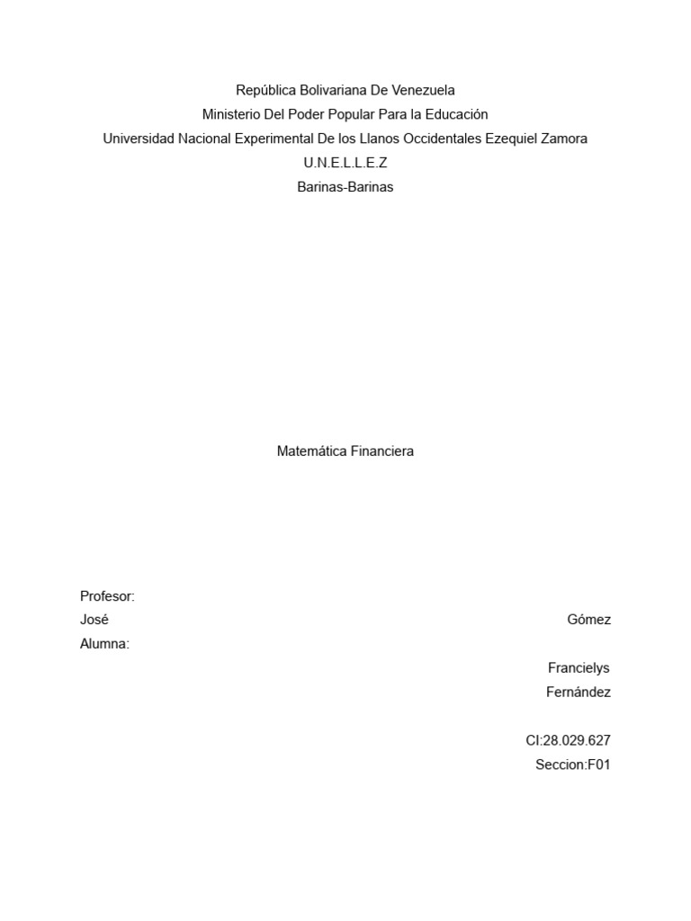 Matematica Financiera | PDF | Interés | Capital financiero