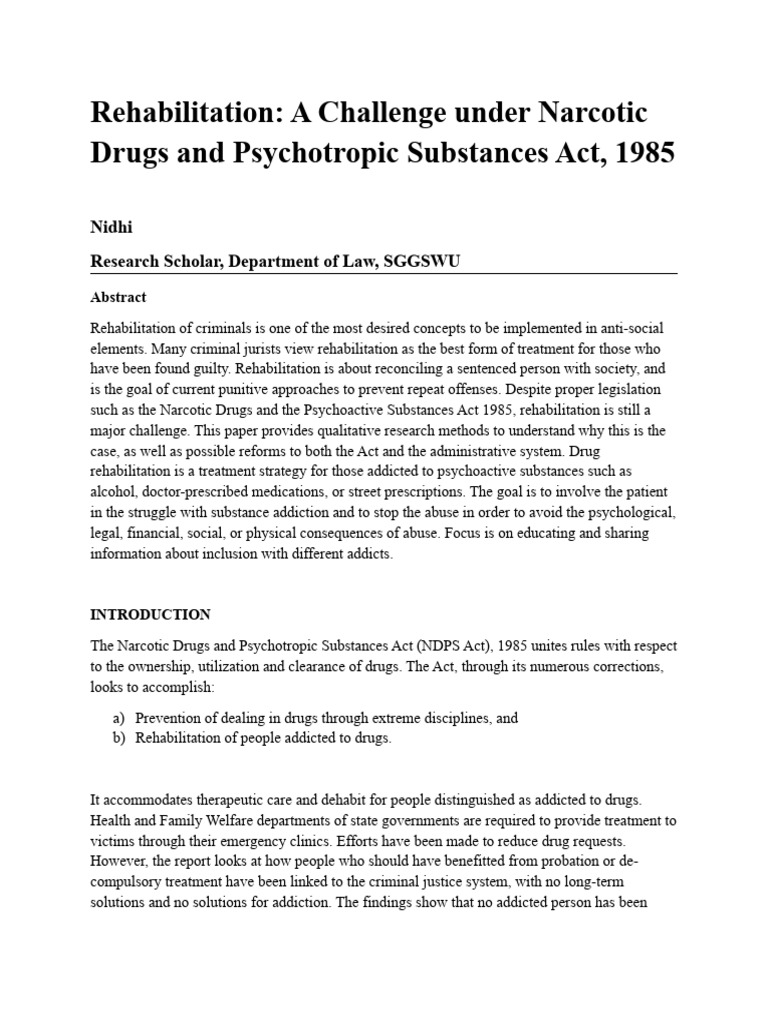 rehabilitation-a-challenge-under-narcotic-drugs-and-psychotropic