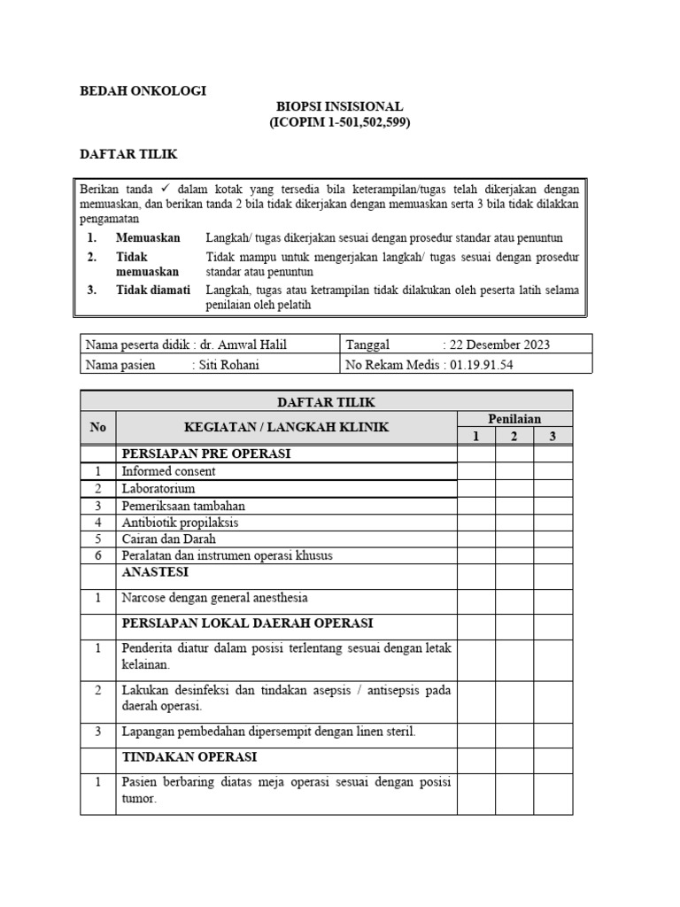 Modul Biopsi Insisi AW | PDF