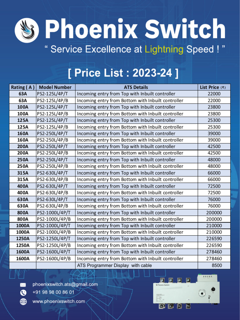 Phoenix Switch's Price List | PDF