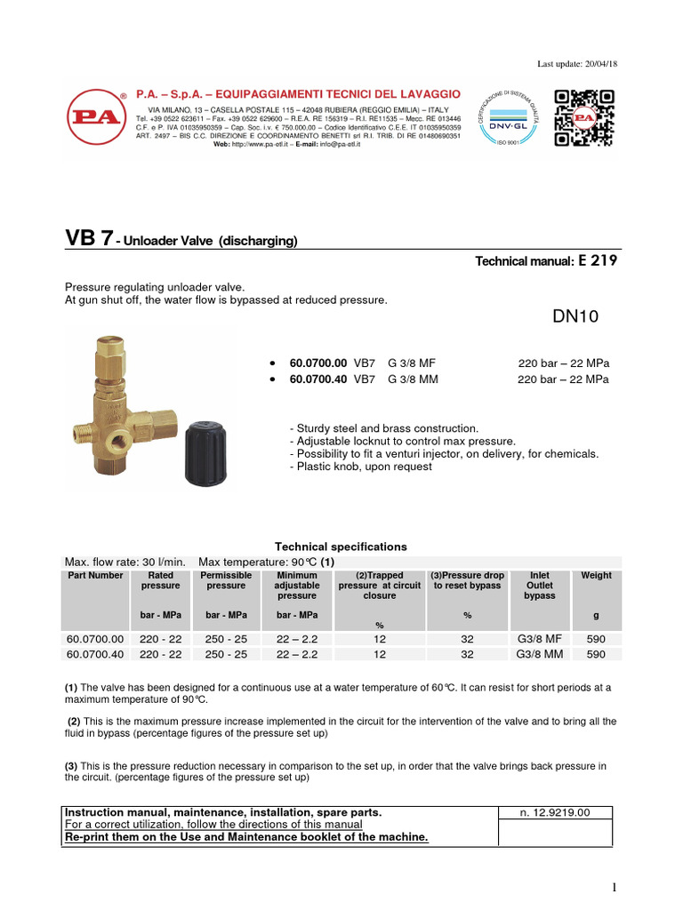 vb7 219-En | PDF | Valve | Pump
