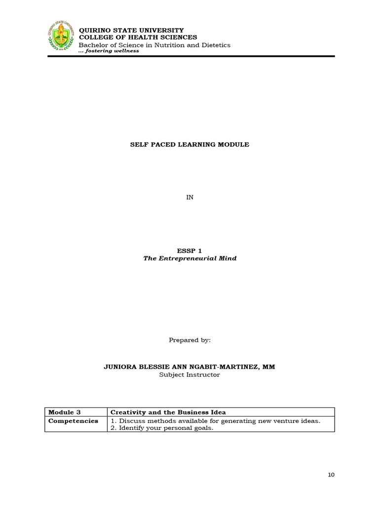 Module-3-Creativity-and-the-Business-Idea Ans | PDF | Creativity | Thought