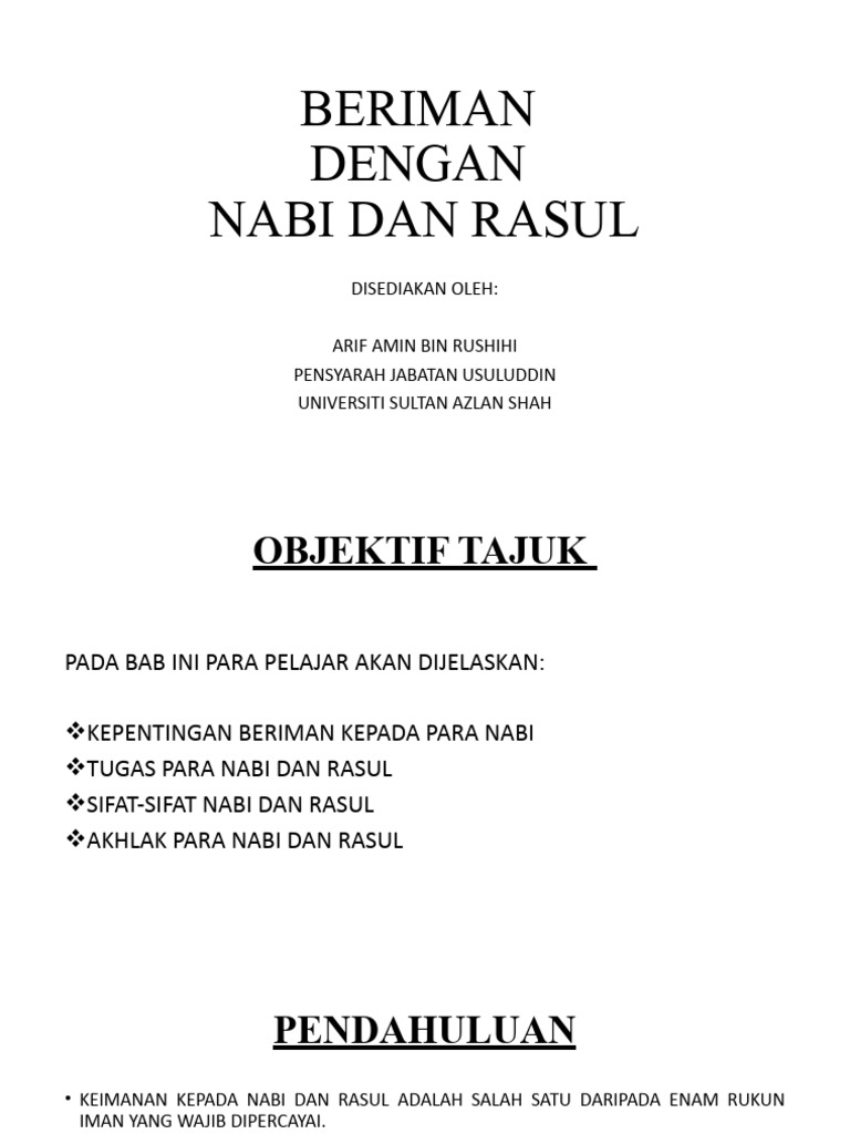 Nabi Dan Rasul | PDF