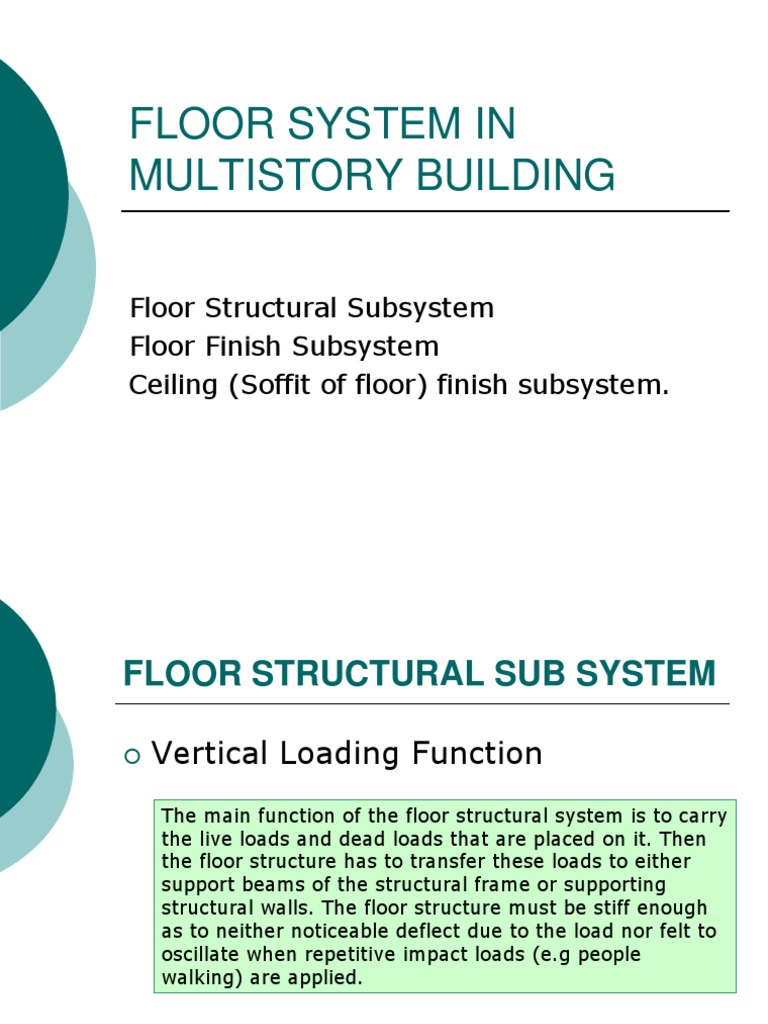 Floor System in Multistory Building | PDF | Ceiling | Framing ...
