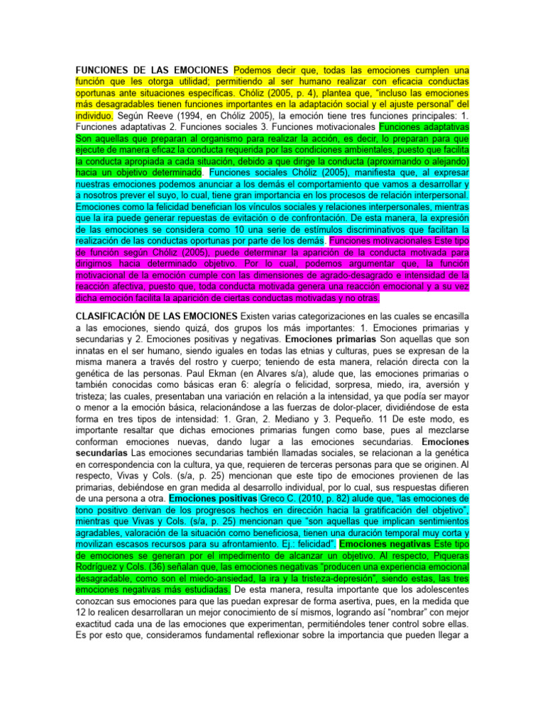 Las Emociones | PDF | Las emociones | Comportamiento
