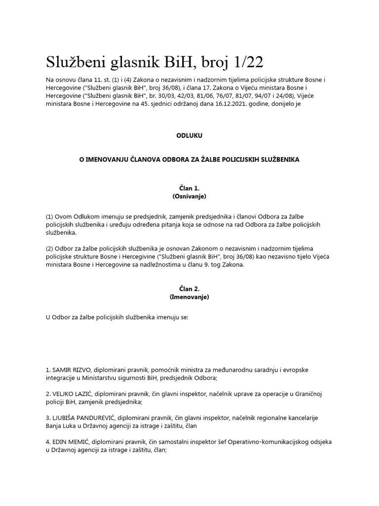 Odbor Za Zalbe | PDF