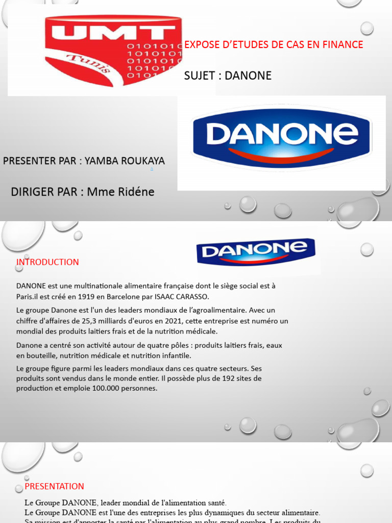 DANONE | PDF | Secteur privé | Commercialisation