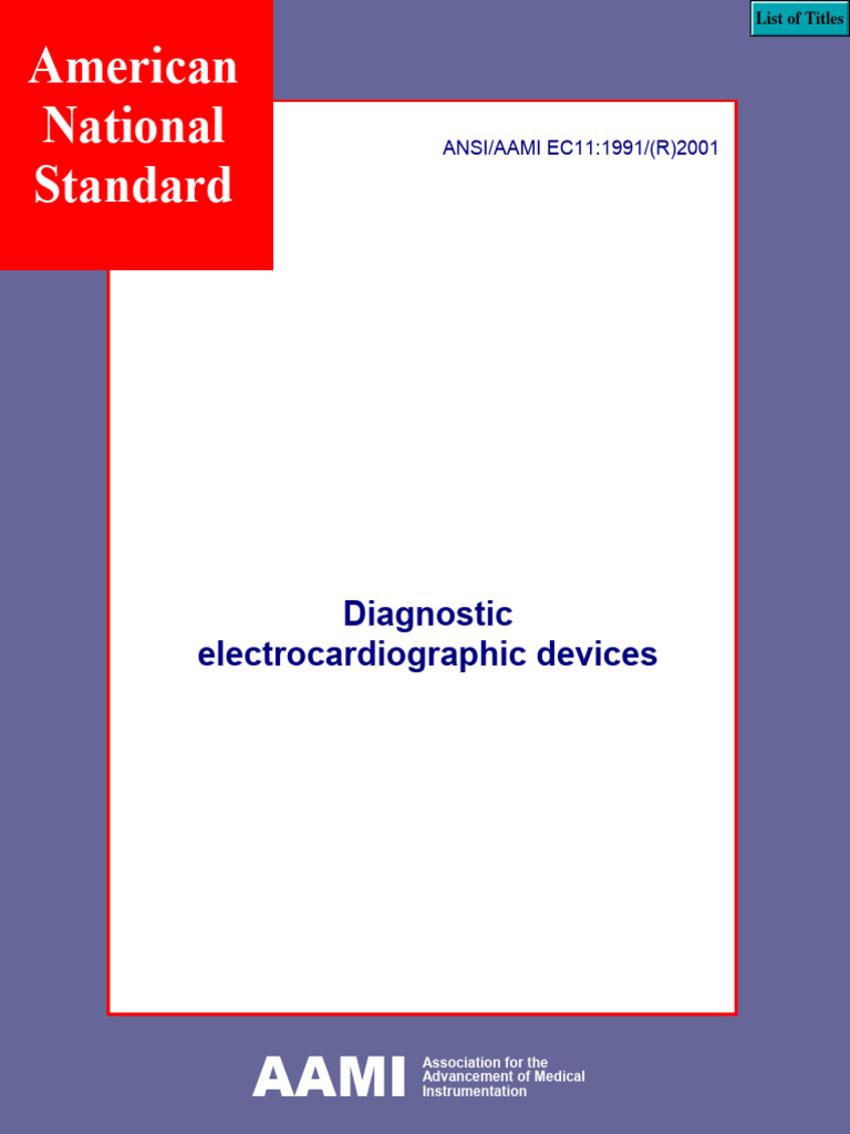 Aami Ec11 | PDF | Electrocardiography | Fuse (Electrical)