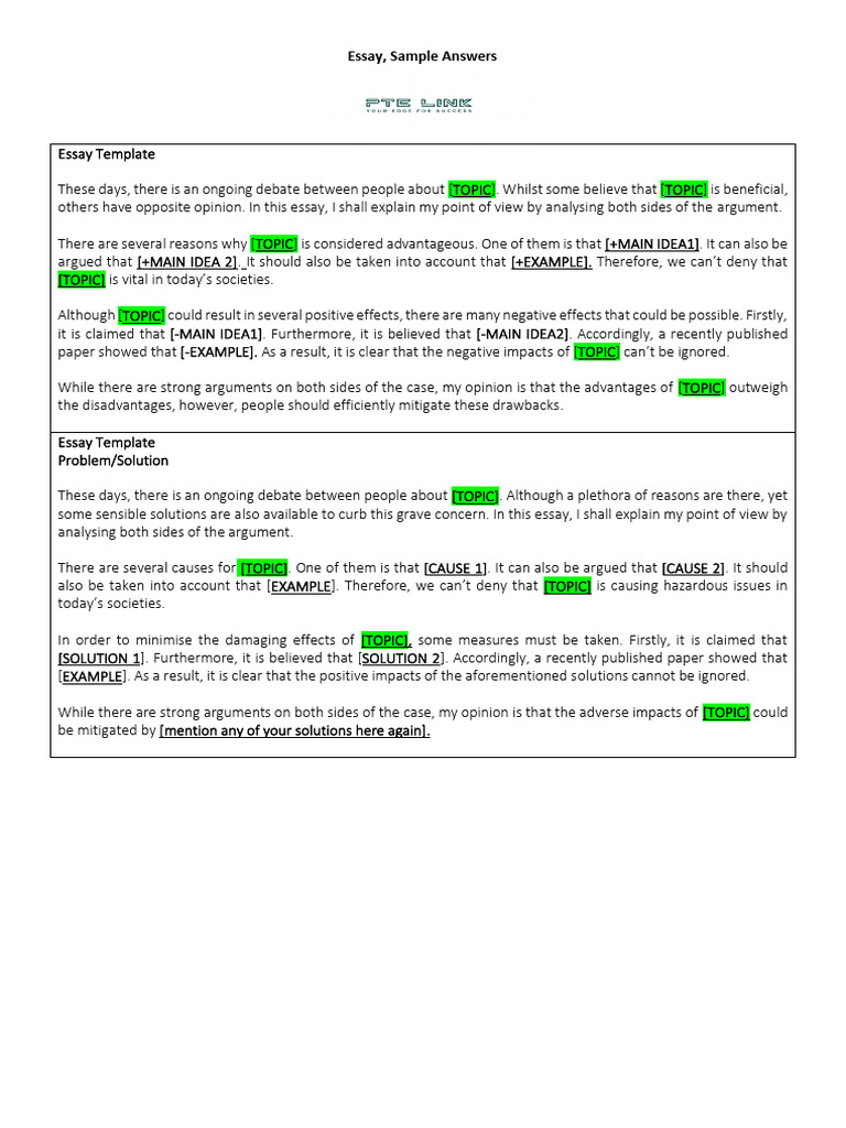 Essays Sample Answers | PDF | Climate Change | Punishments