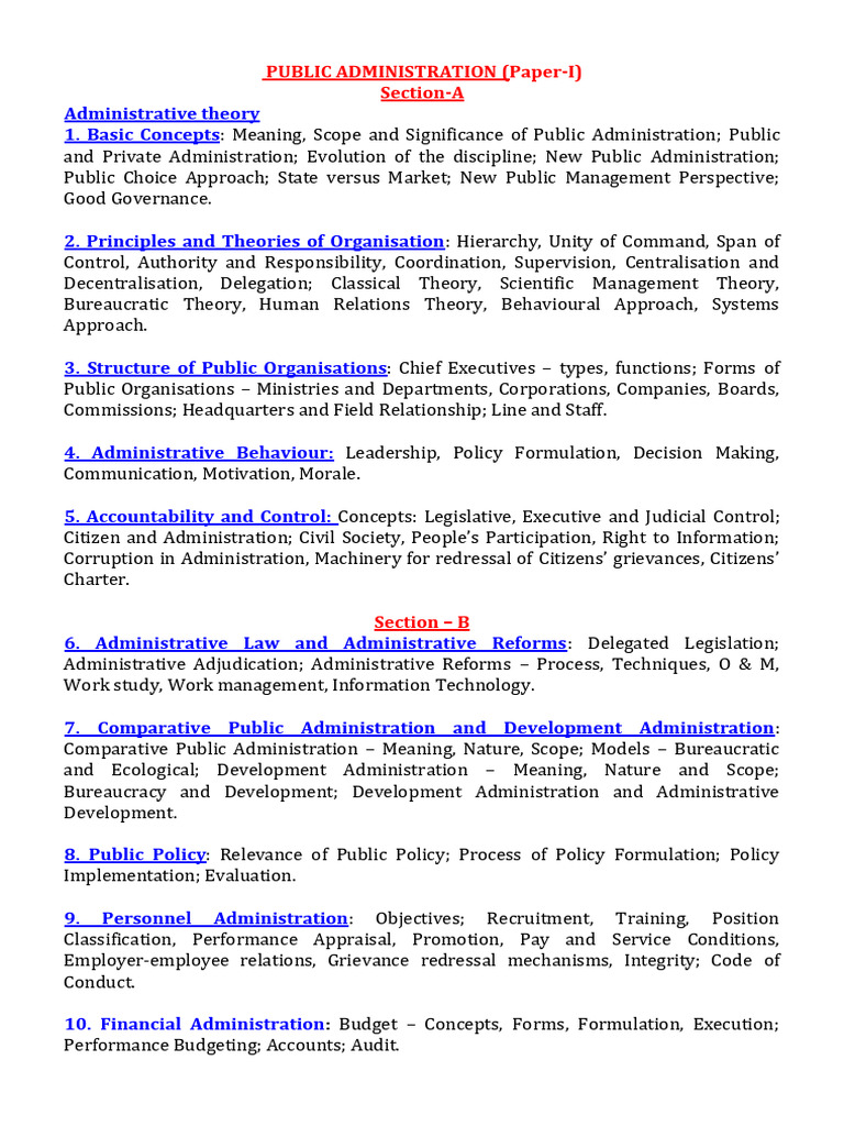 Public Administration (Paper-I) Section-A:: Budget - Concepts, Forms ...