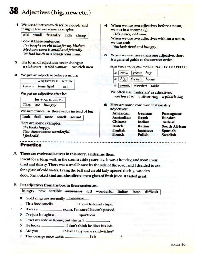 006 ADJECTIVES GRAMMAR SPECTRUM 1 | PDF