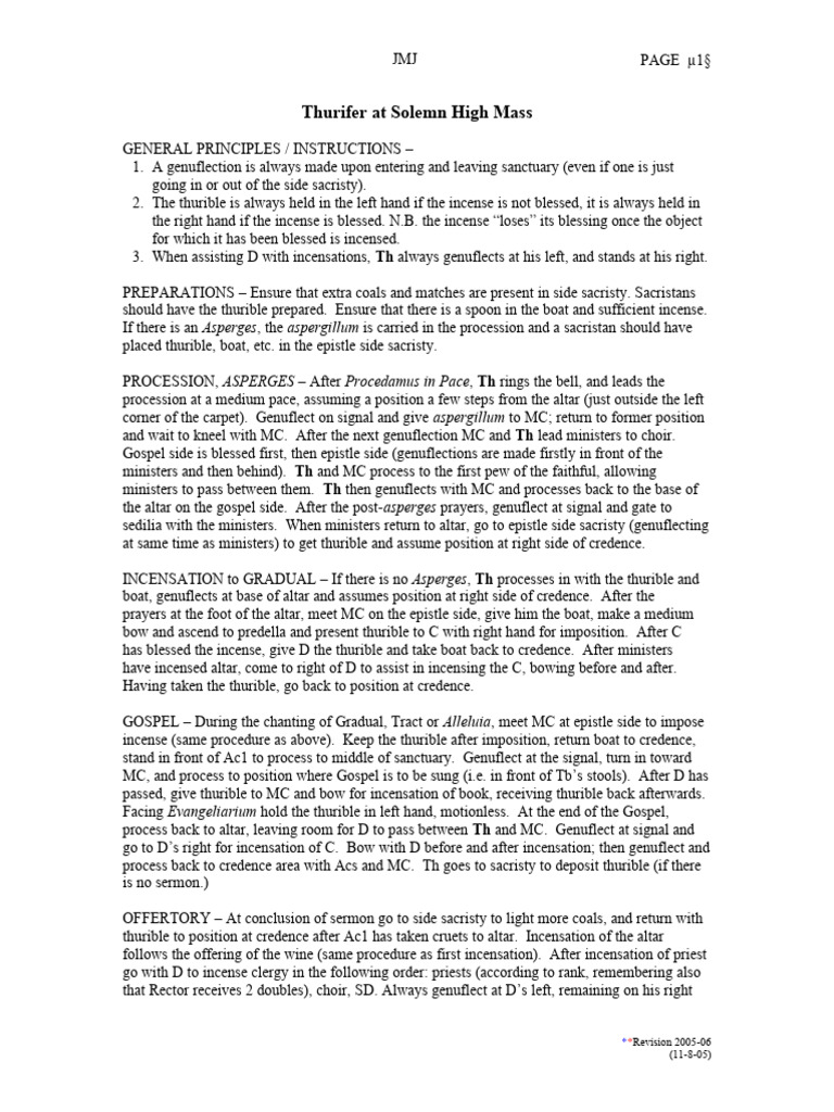 Thurifer For Solemn High Massbackup | PDF | Christian Worship And ...