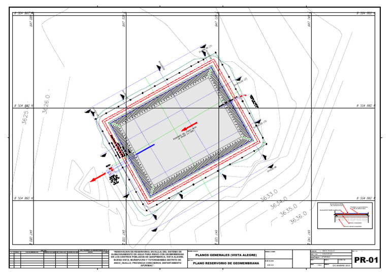 PR-01 Planos Reservorio Geomembrana | PDF