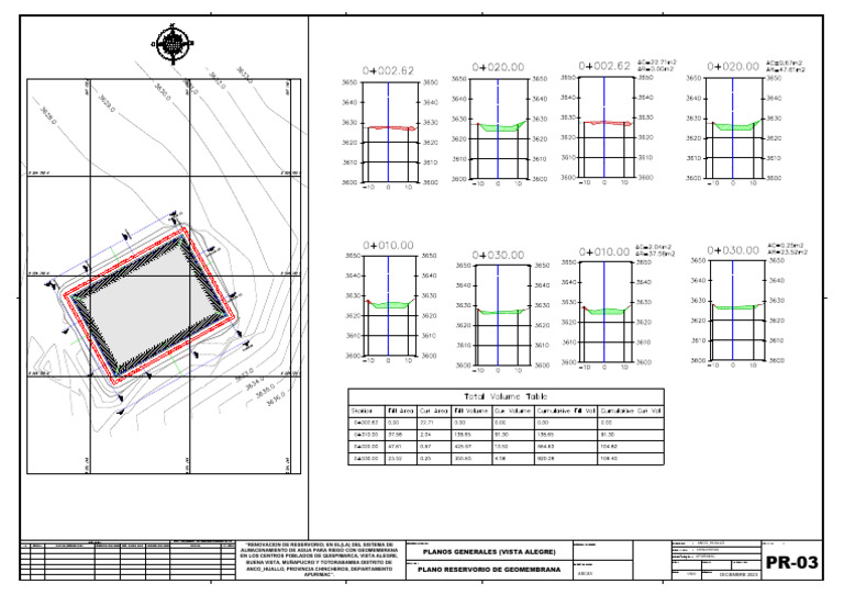 PR-03 Planos Reservorio Geomembrana | PDF