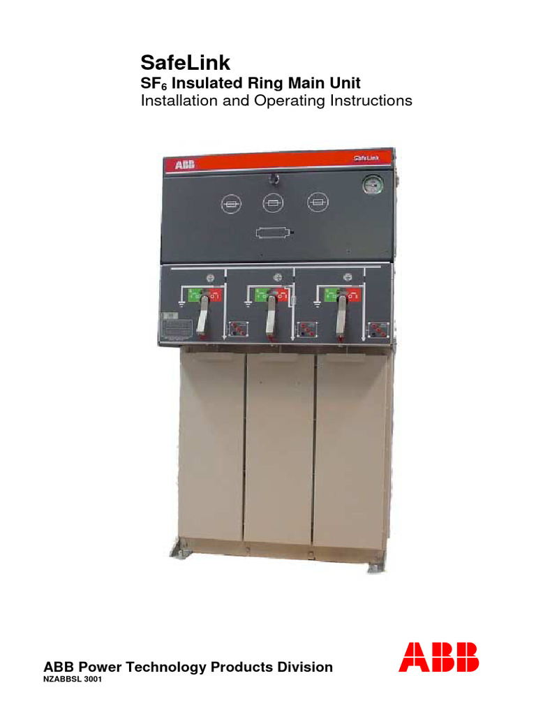 SF6 RMU - Installation & Operation | PDF | Fuse (Electrical) | Switch