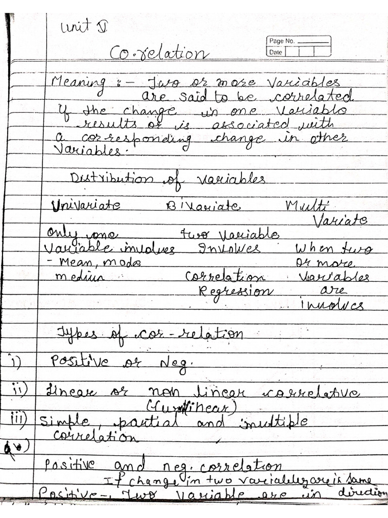 Correlation Notes | PDF