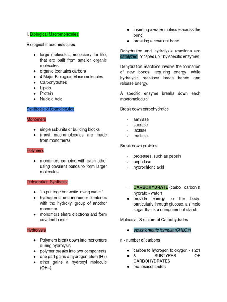 2nd Quarter Reviewer Gen Biology 1 | PDF | Rna | Redox