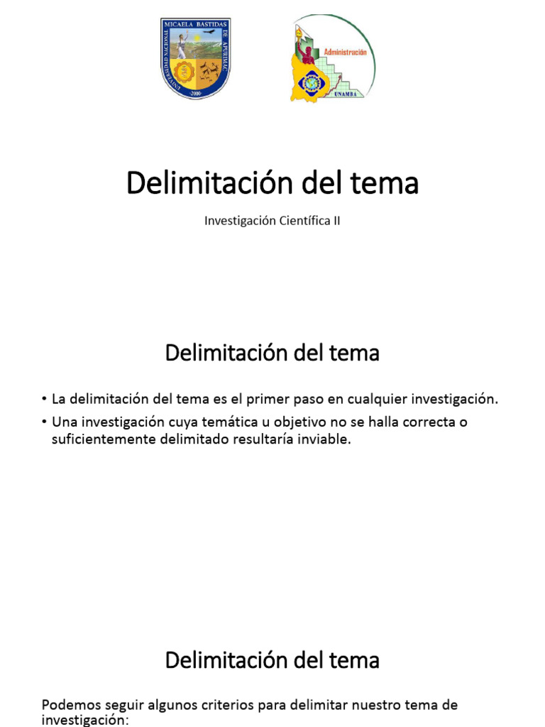 Delimitación Del Tema | PDF