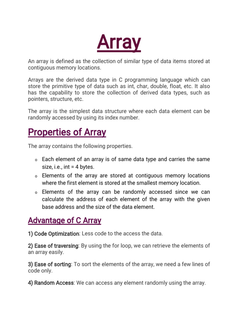 Module 4 Array | PDF